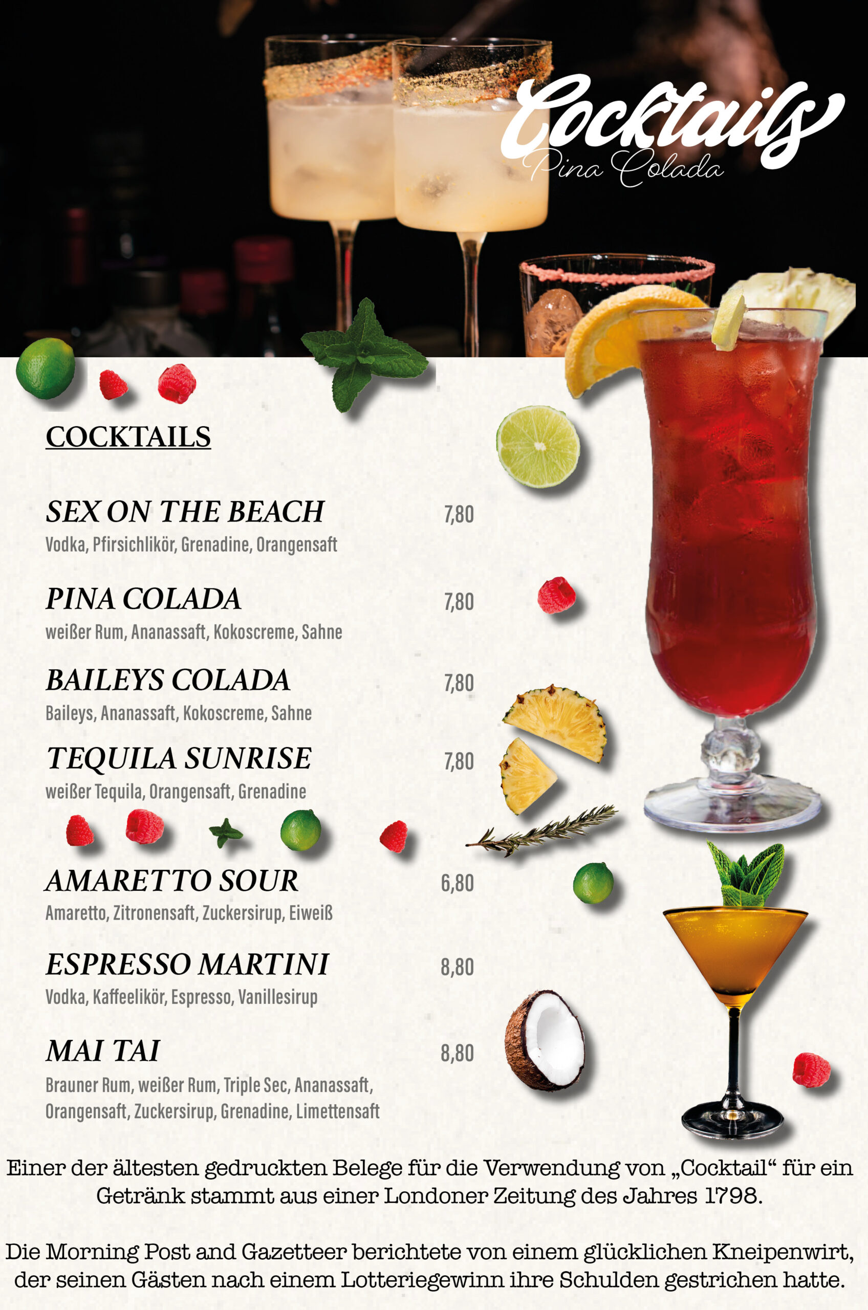 Getränkekarte – Cheers Drinks